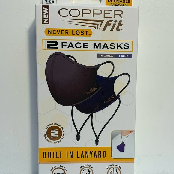 Copper Fit | Accessories | Copper Fit Never Lost Adjustable Face Masks ...